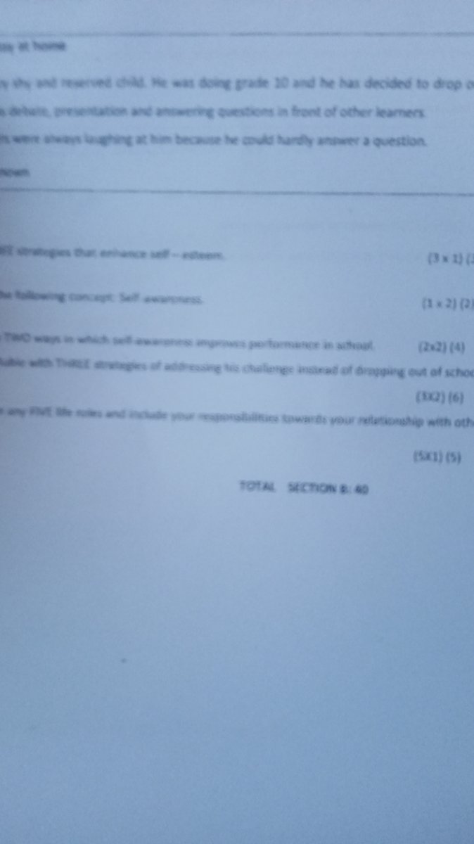 A shy and reserved child in Grade 10 has decided to drop out of school du..