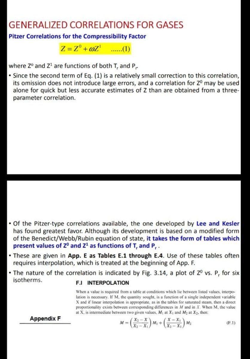GENERALIZED CORRELATIONS FOR GASES Pitzer Correlations for the Compressi..