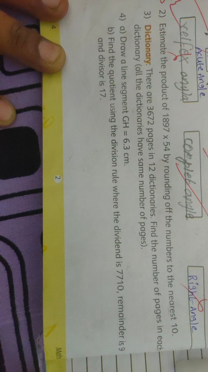 Acute Angle [velfex anyla complet/angle Right Angle 2) Estimate the produ..
