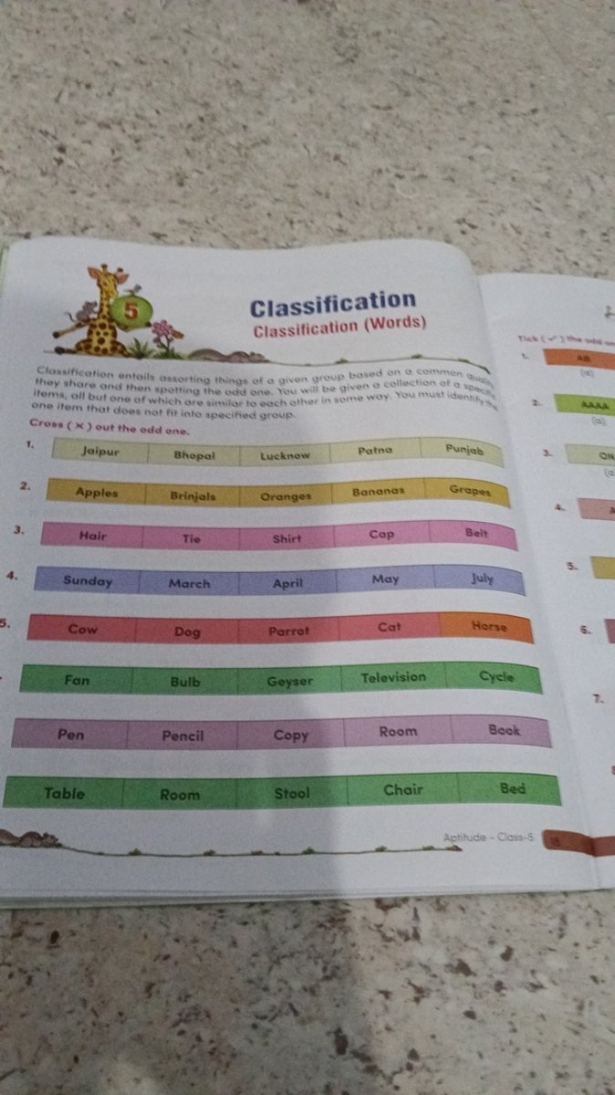 Classification (Words) Classification entails assorting things of a give..