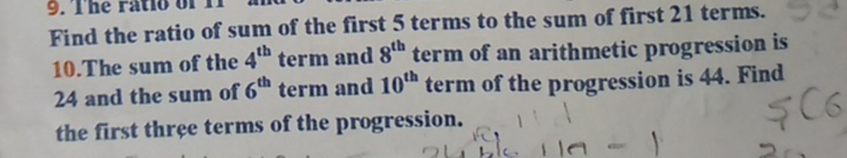 The sum of the 4th term and 8th term of an arithmetic progression is 24 a..