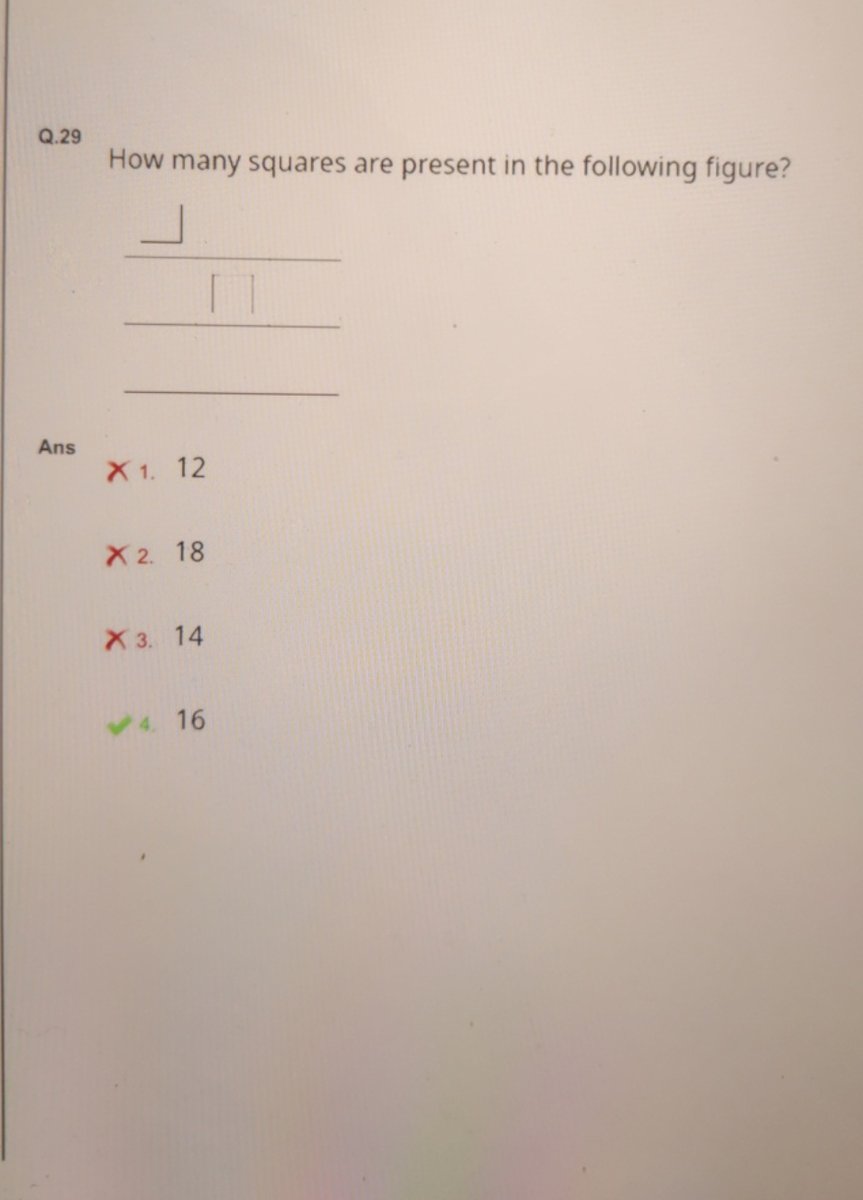 How many squares are present in the following figure? [Diagram of square..