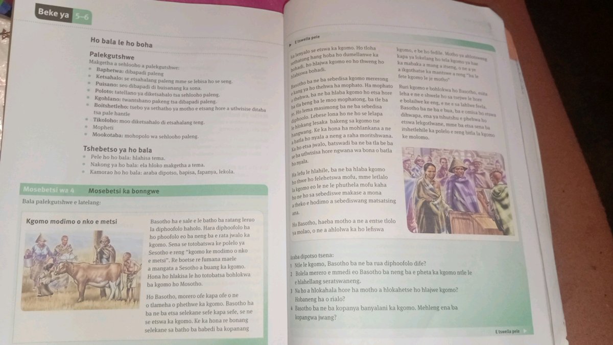 Here are the questions: Besides cattle, what other animals did the Basot..