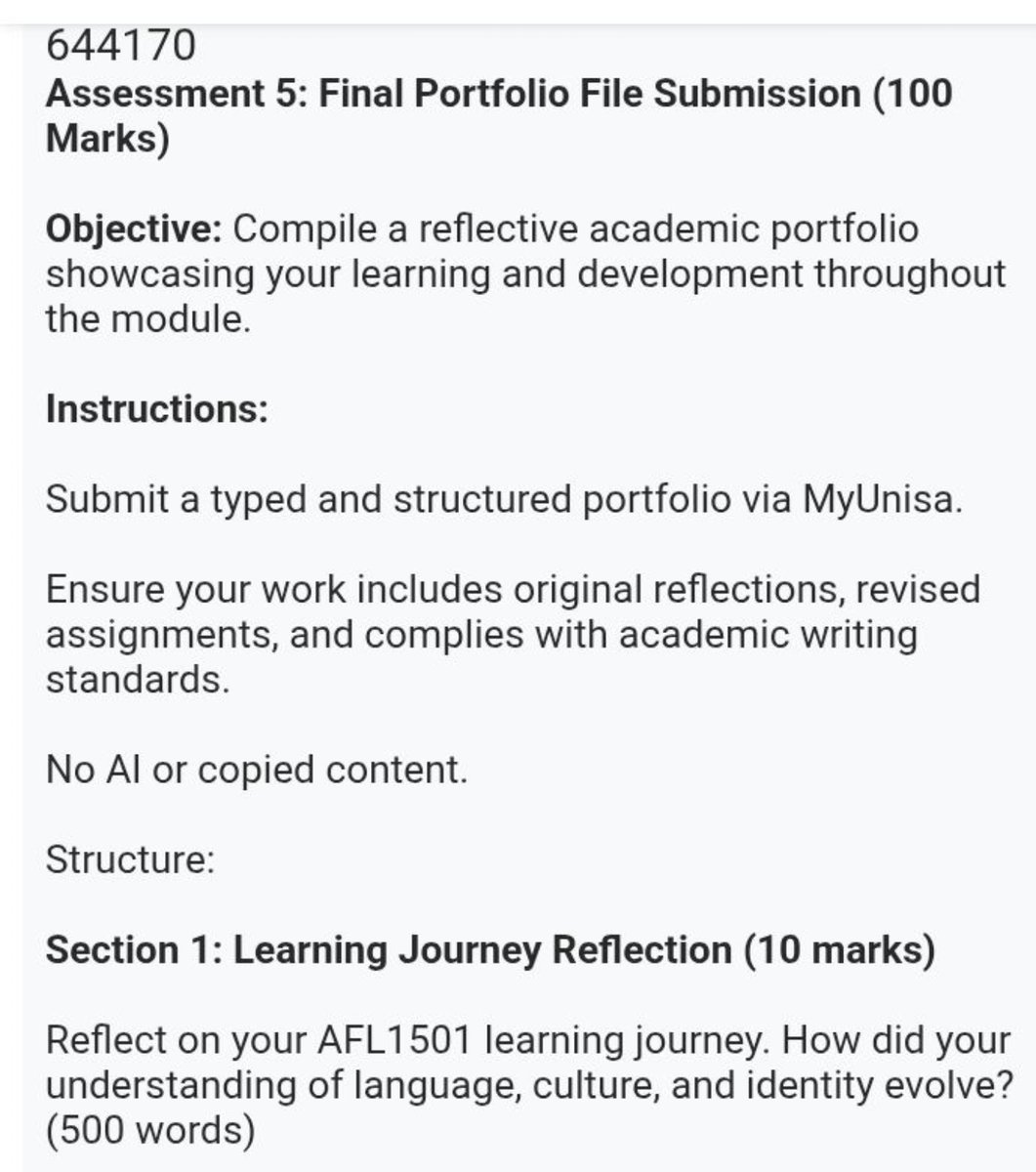 Assessment 5: Final Portfolio File Submission (100 Marks) Objective: Com..