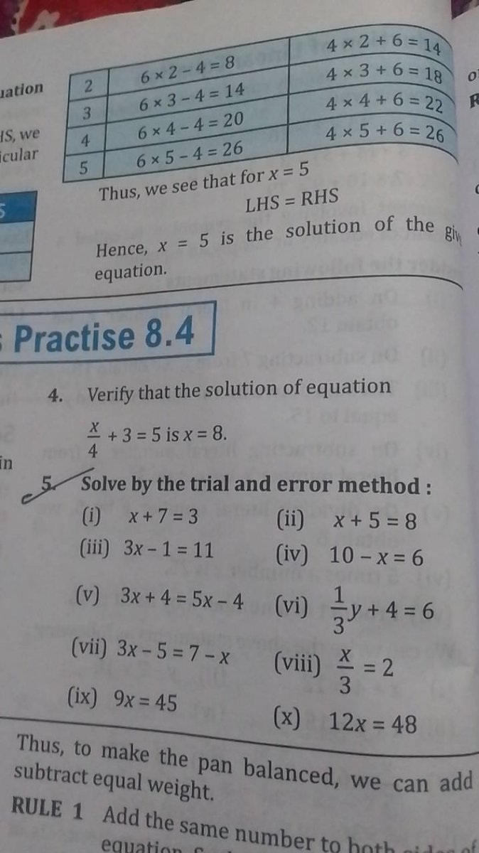 Here's the question image Practise 8.4 Verify that the solution of equa..