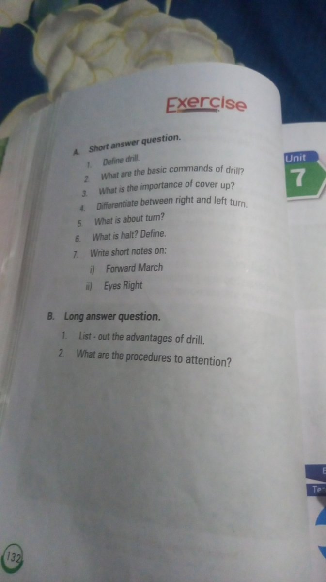 A. Short answer question. Define drill. What are the basic commands of dr..