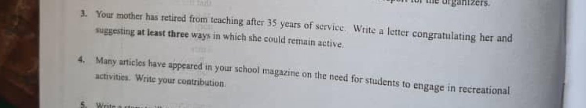 Your mother has retired from teaching after 35 years of service. Write a