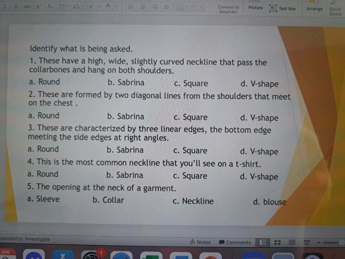 Identify what is being asked. These have a high, wide, slightly curved n..