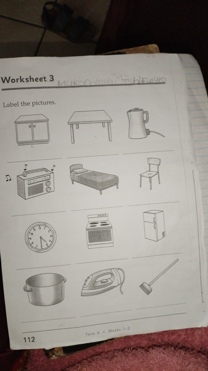 Worksheet 3 Label the pictures. | Filo