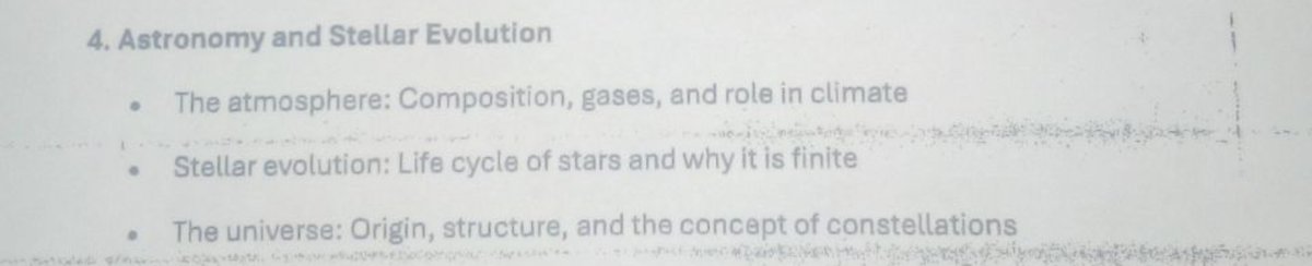 Astronomy and Stellar Evolution The atmosphere: Composition, gases, and