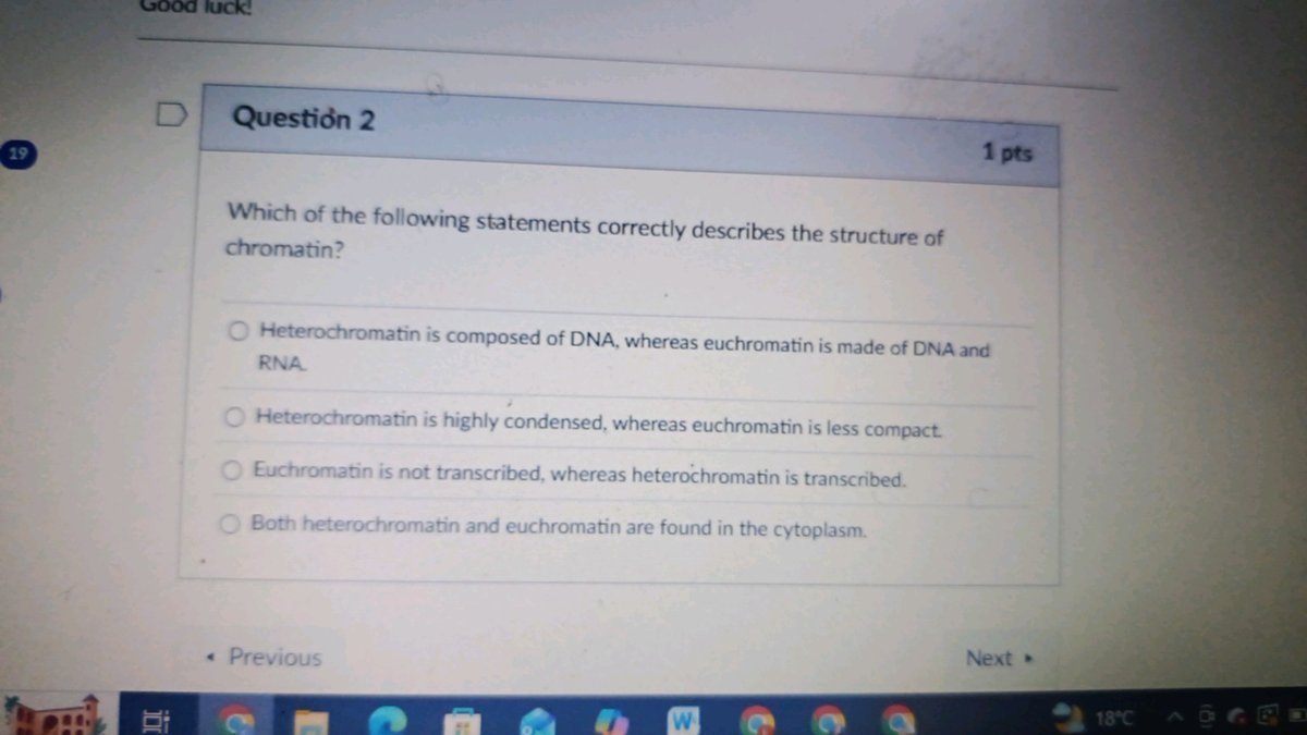 Which of the following statements correctly describes the structure of ch..