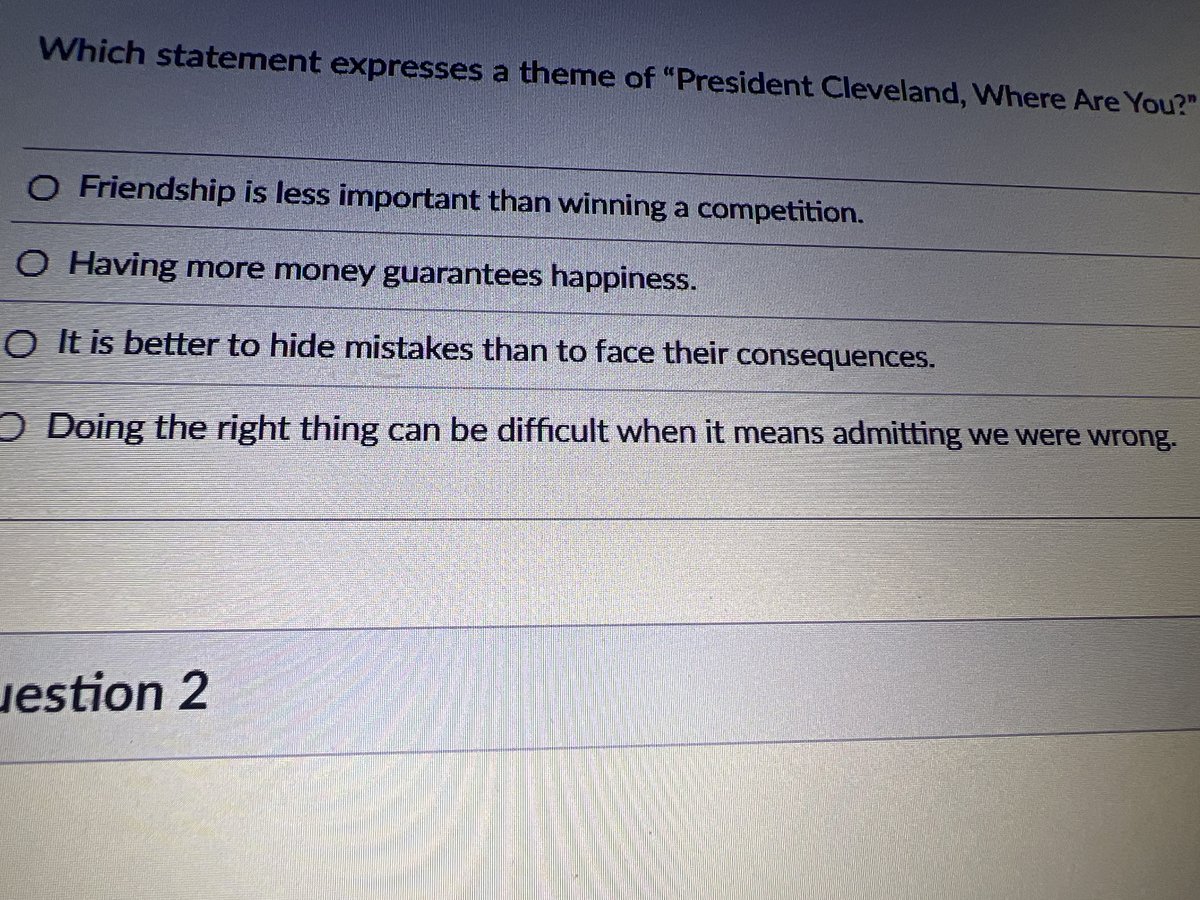 Which statement expresses a theme of "President Cleveland, Where Are You?..