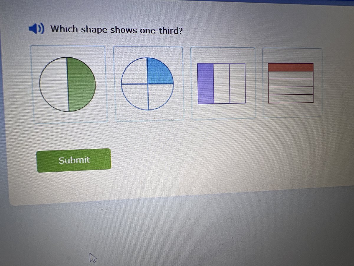 Which shape shows one-third? | Filo