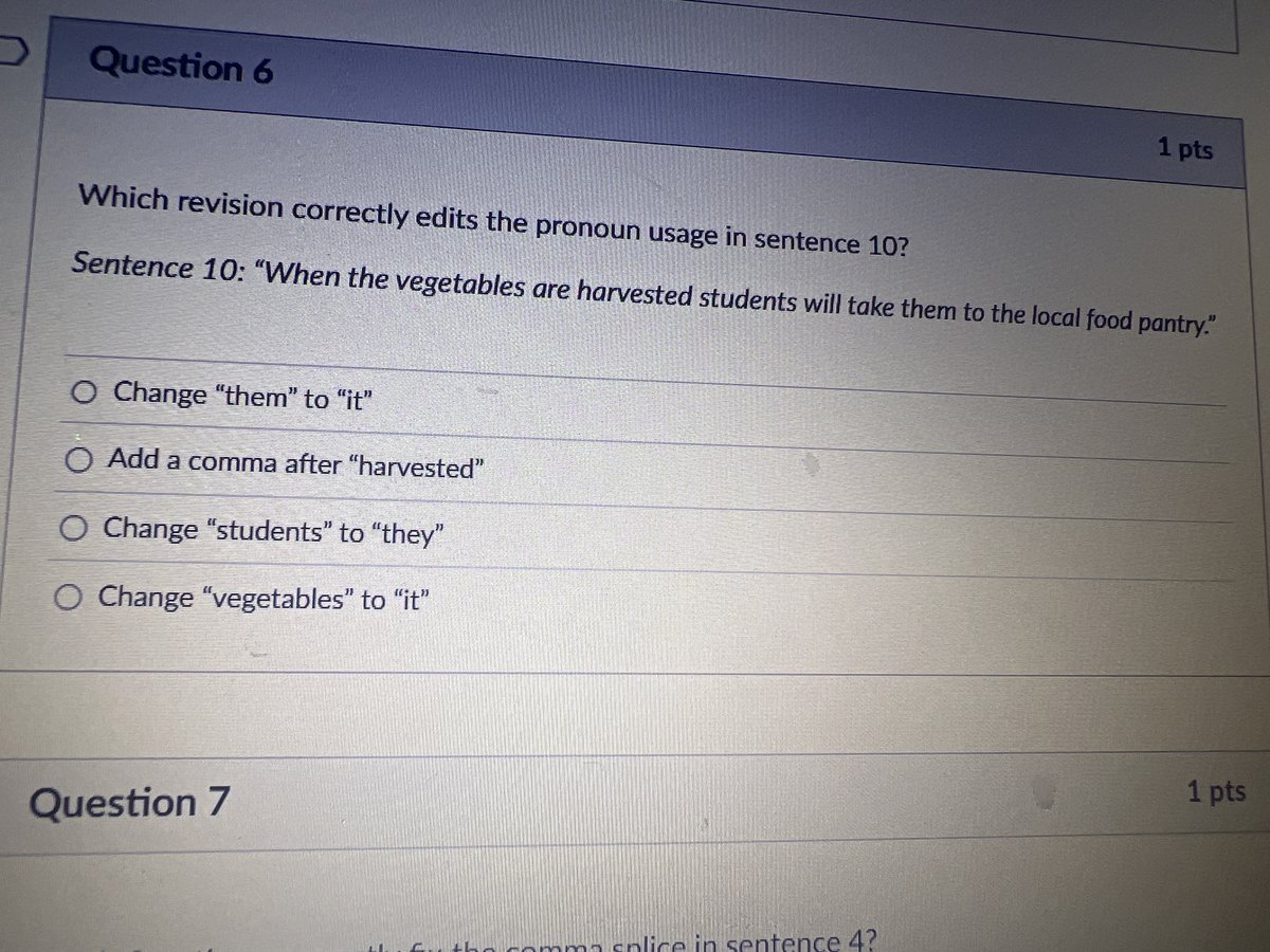 Which revision correctly edits the pronoun usage in sentence 10? Sentenc..