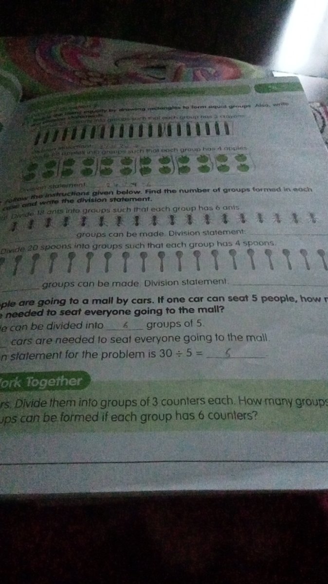 Follow the instructions given below. Find the number of groups formed in