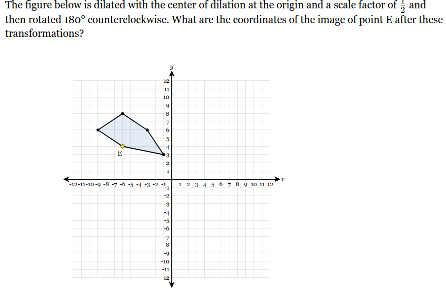 The figure below is dilated with the center of dilation at the origin and..