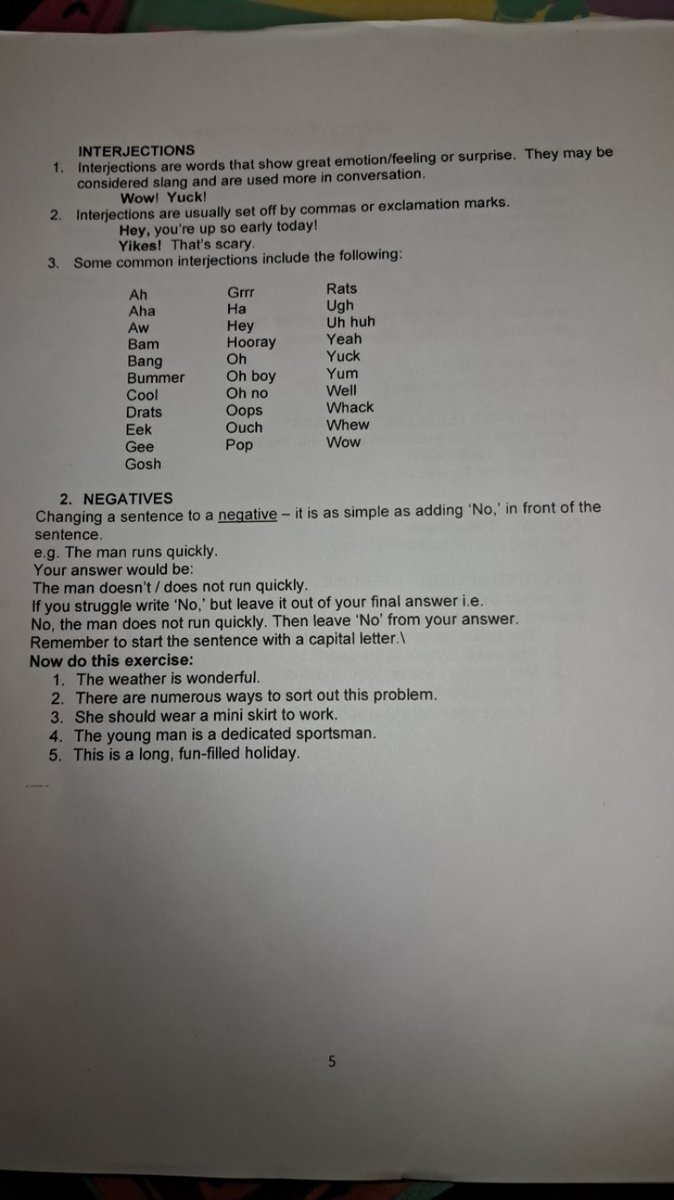 INTERJECTIONS Interjections are words that show great emotion/feeling or