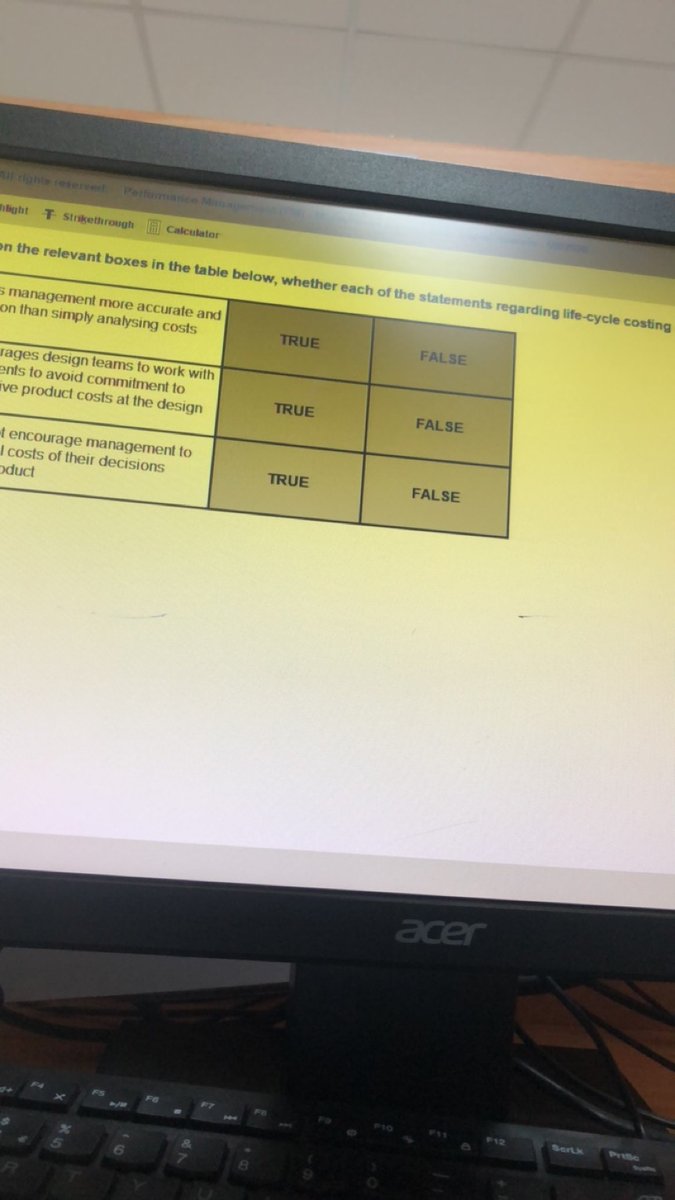 Fill in the relevant boxes in the table below, whether each of the statem..