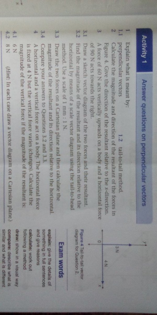 Activity 1 Answer questions on perpendicular vectors Explain what is mea..