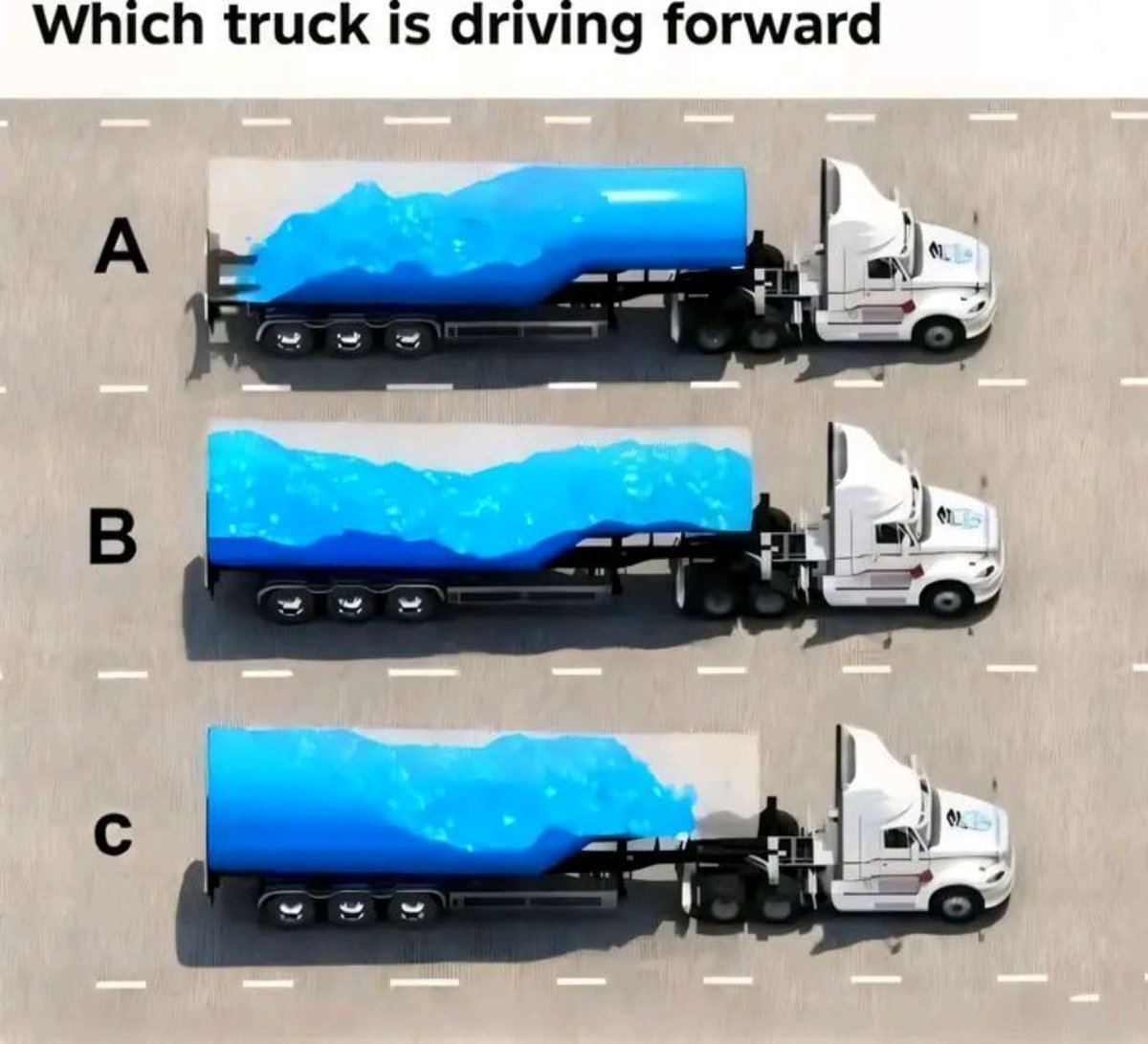 Which truck is driving forward? | Filo