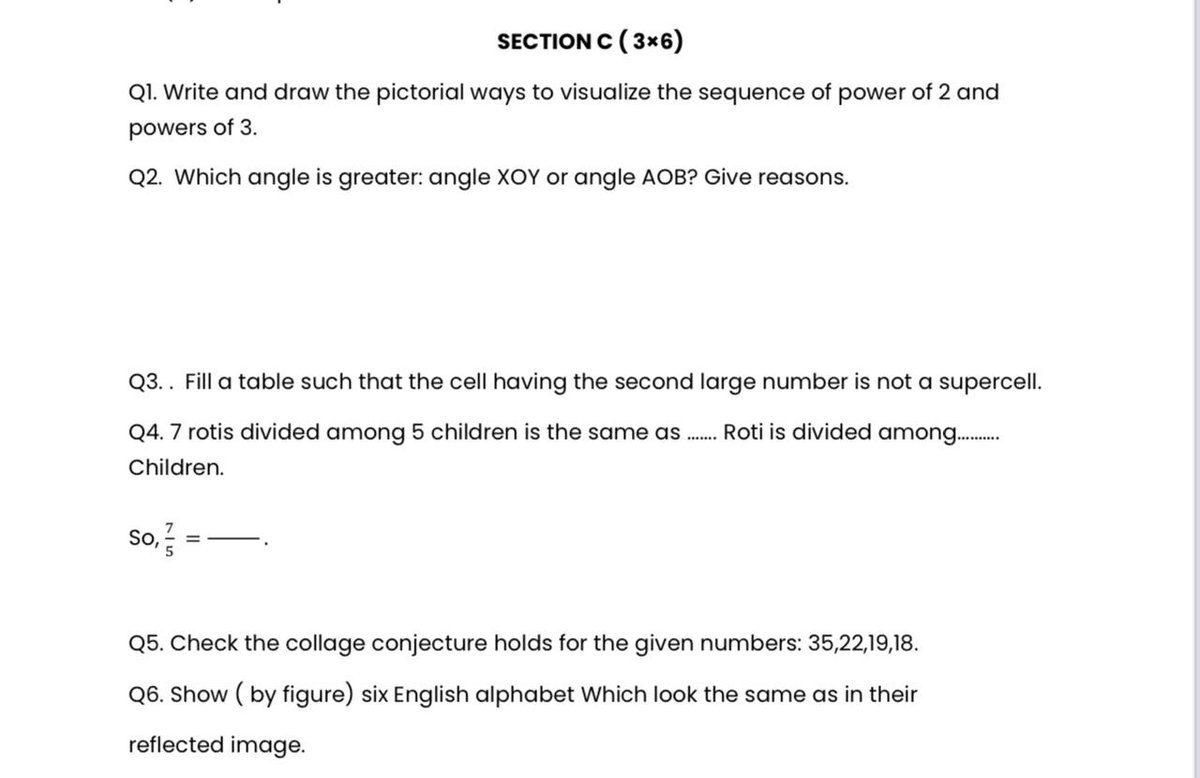 SECTION C (3×6) Q1. Write and draw the pictorial ways to visualize the s..