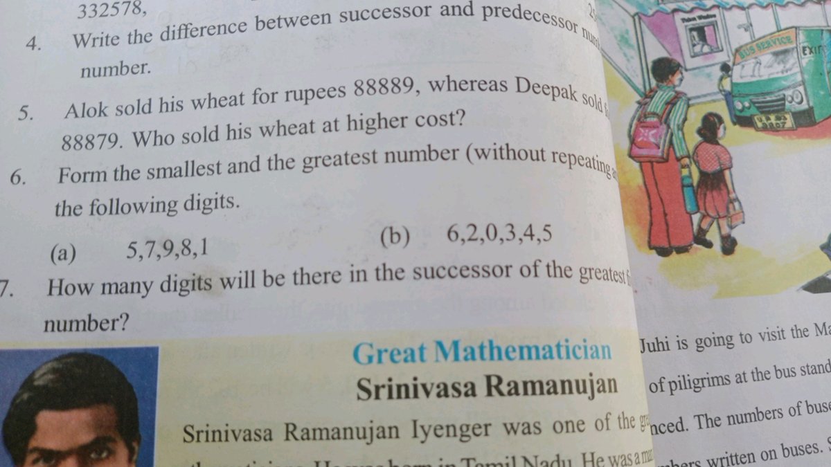 Write the difference between successor and predecessor number. Alok sold