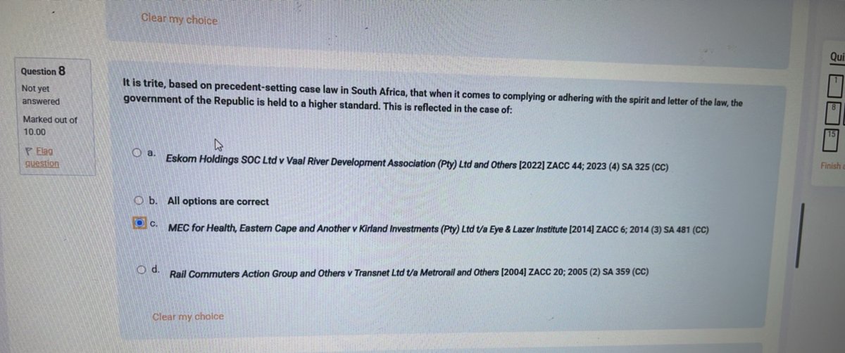 It is trite, based on precedent-setting case law in South Africa, that wh..