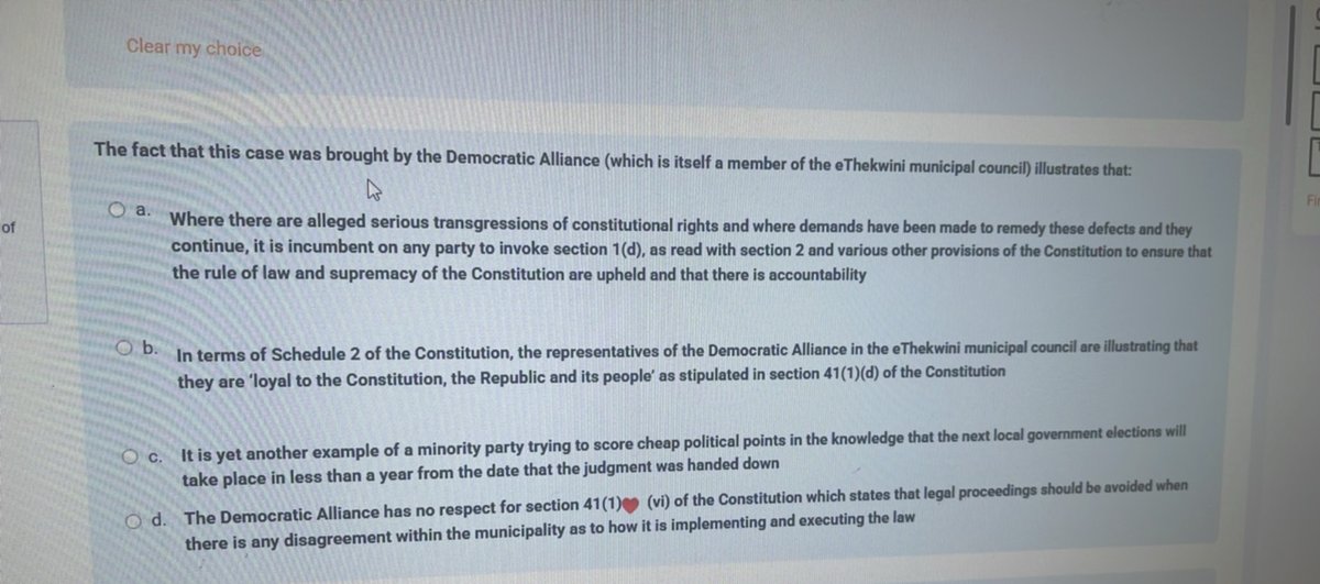The fact that this case was brought by the Democratic Alliance (which is