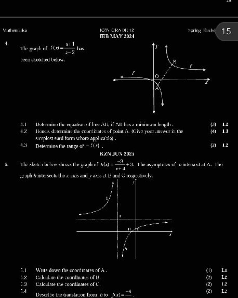 Here are two questions related to functions and their graphs: Question 1..