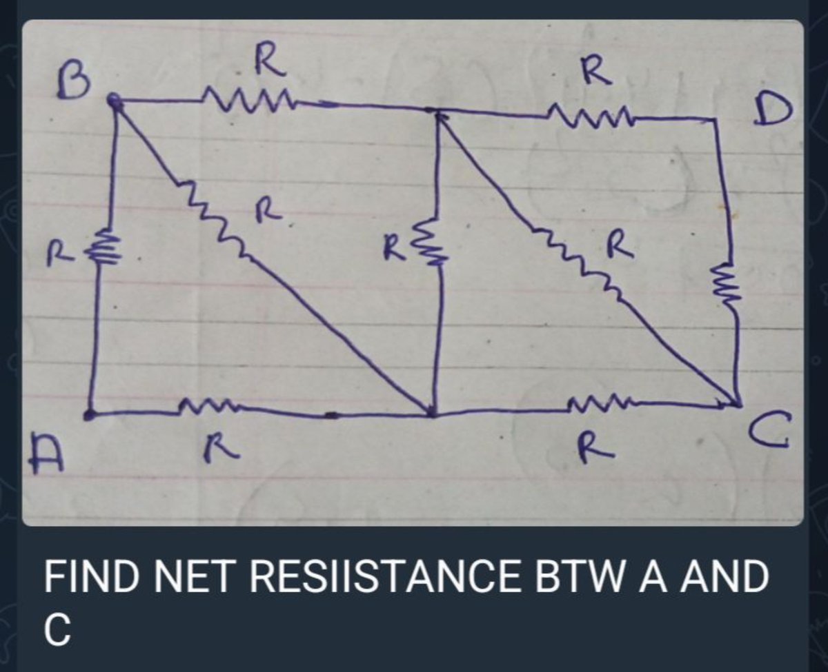 Find the net resistance between points A and C in the given circuit...