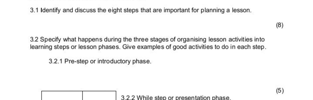 3.1 Identify and discuss the eight steps that are important for planning