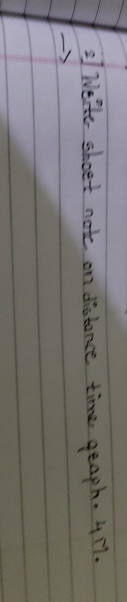 Write short note on distance time graph. | Filo