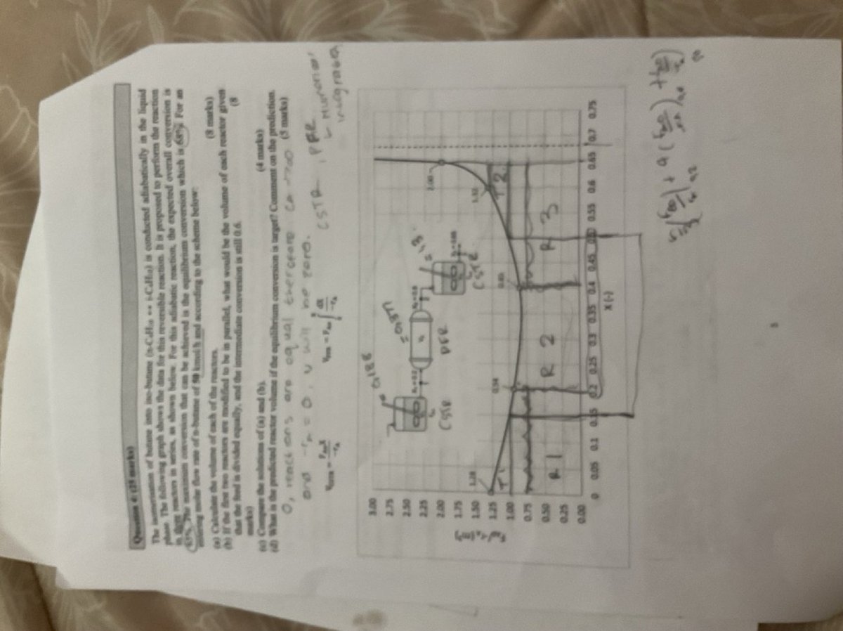 Question 4: (25 marks) The isomerisation of butane into iso-butane (n-C4H..