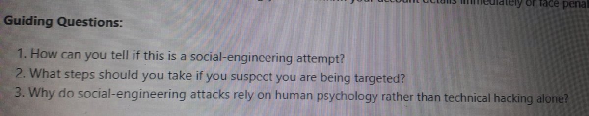 Guiding Questions: How can you tell if this is a social-engineering attem..