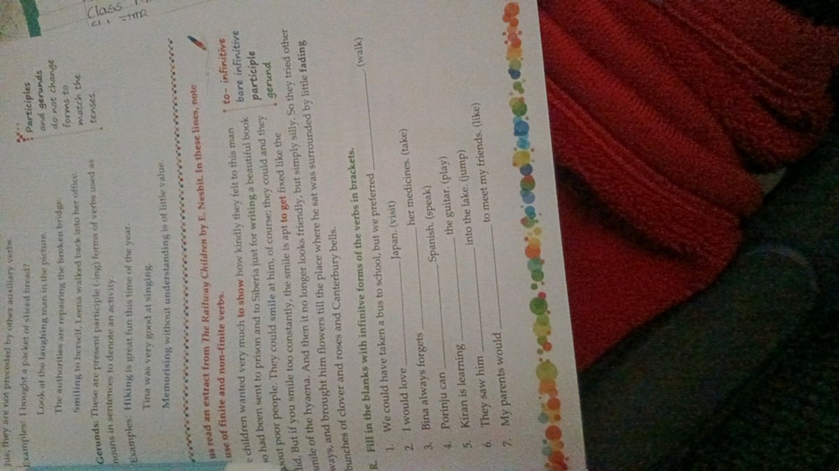 R. Fill in the blanks with infinitive forms of the verbs in brackets. We