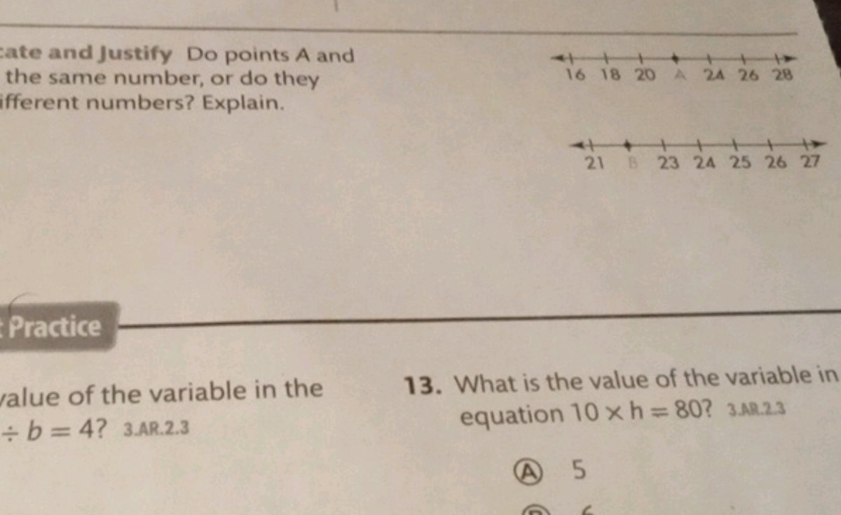 Do points A and B represent the same number, or do they represent differe..
