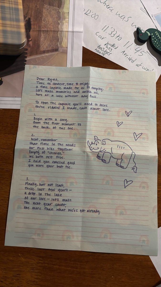 Dear Ry-no, Time to connect, time to enjoy. A time capsule made for us to..