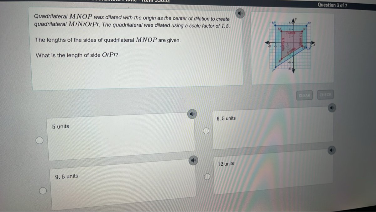 Quadrilateral MNOP was dilated with the origin as the center of dilation