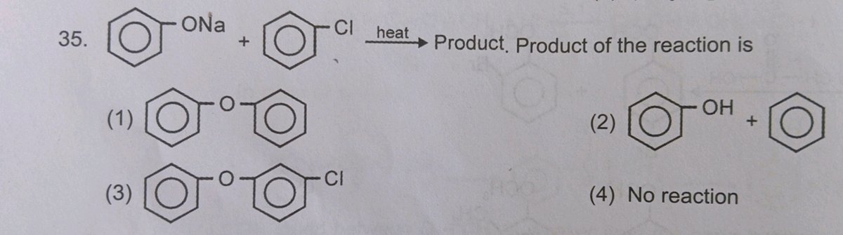 The reaction shown below is carried out with heat: Benzene ring]-ONa