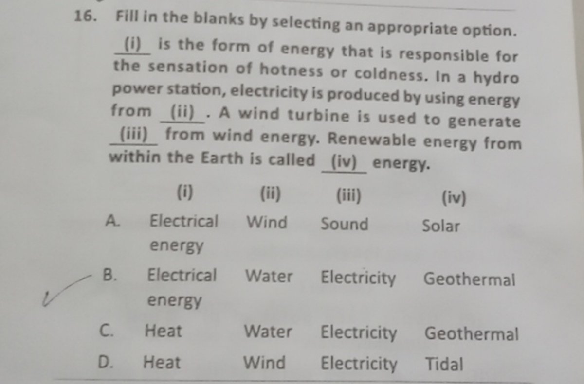 Fill in the blanks by selecting an appropriate option. (i) is the form o..