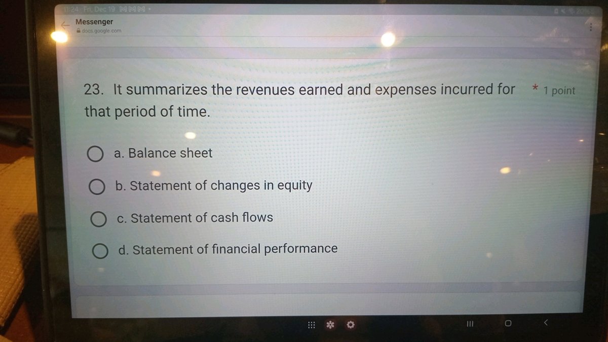 It summarizes the revenues earned and expenses incurred for that period o..