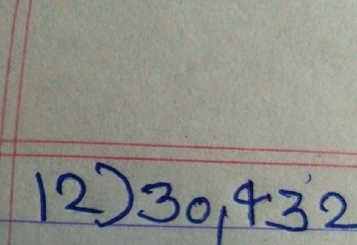 Divide 30,432 by 12. | Filo