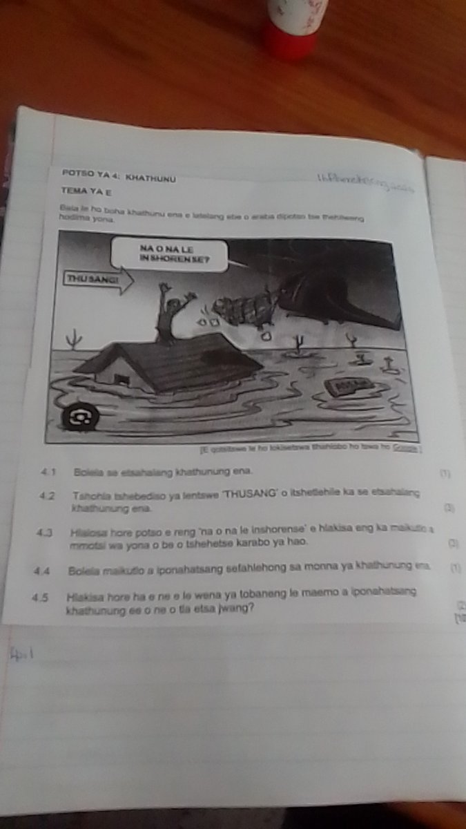POTSO YA 4: KHATHUNU TEMA YA E Bala le ho boha khathunu ena e latelang eb..