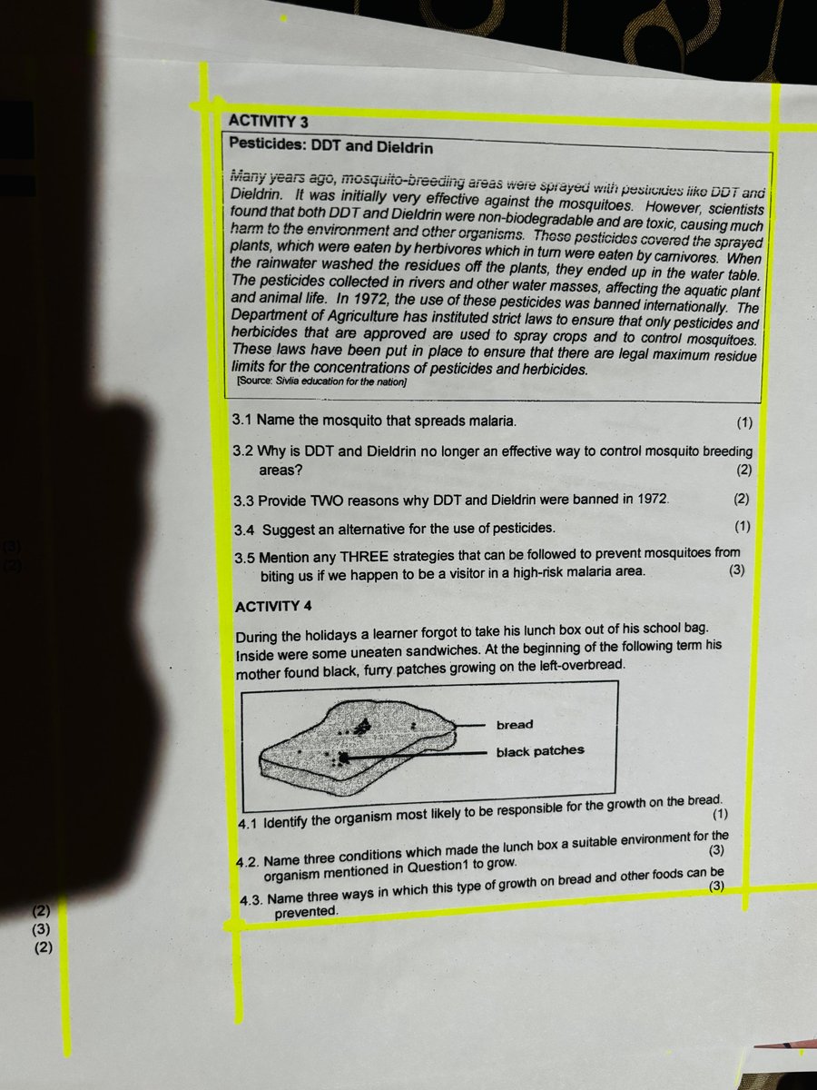 ACTIVITY 3 Pesticides: DDT and Dieldrin Many years ago, mosquito-breeding..