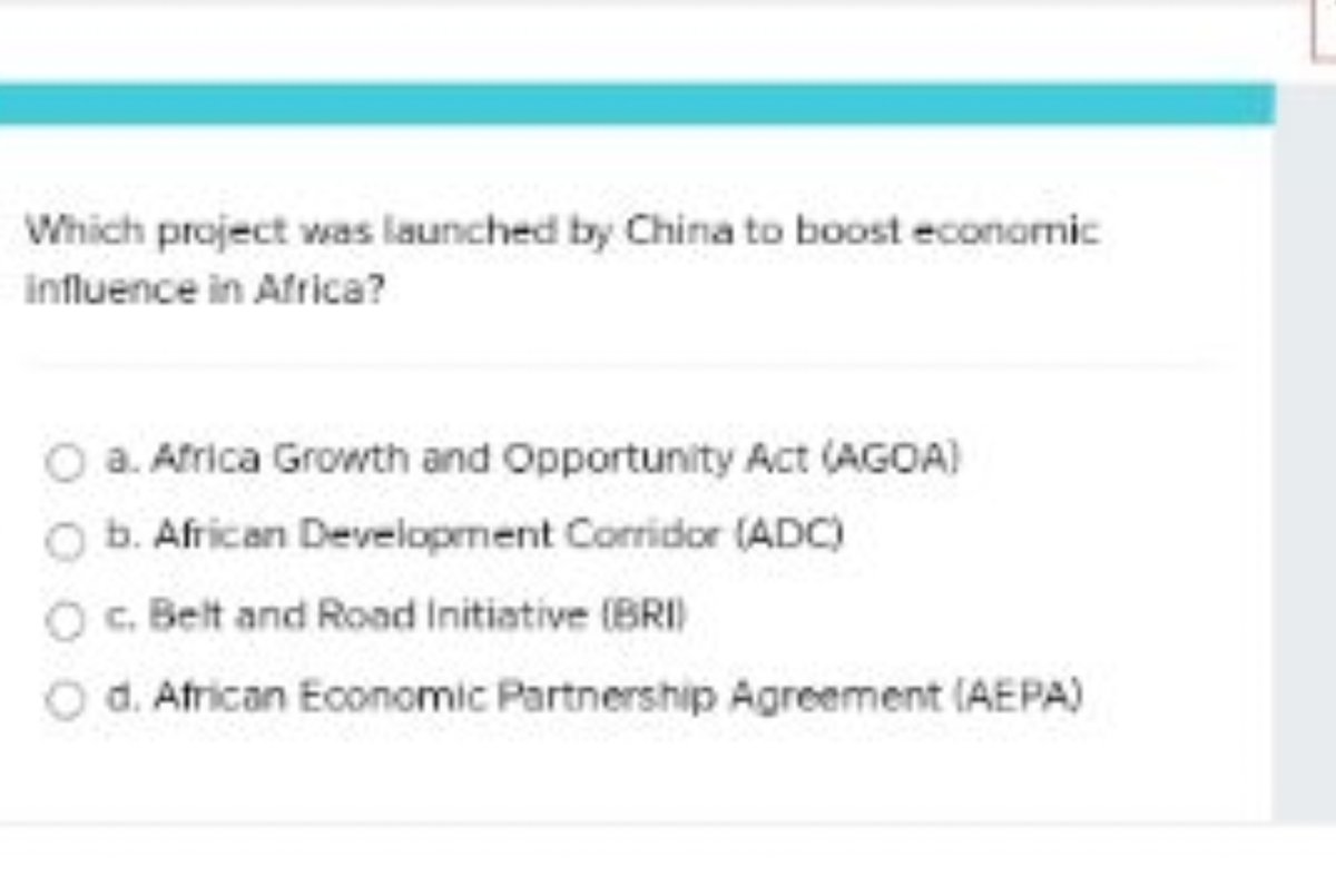 Which project was launched by China to boost economic influence in Africa..