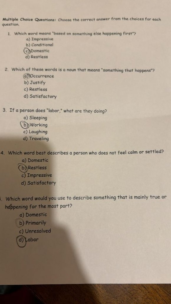 Multiple Choice Questions: Choose the correct answer from the choices for..