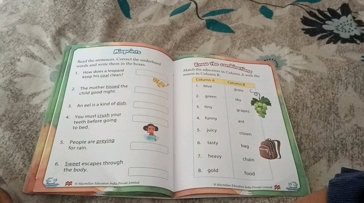 Here are two exercises: Misprints Read the sentences. Correct the underl..