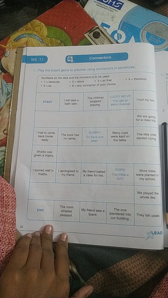 Play this board game to practise using connectors in sentences. Numbers