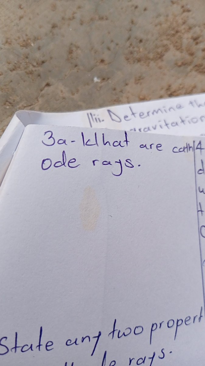 3a. What are cathode rays? State any two properties of cathode rays...