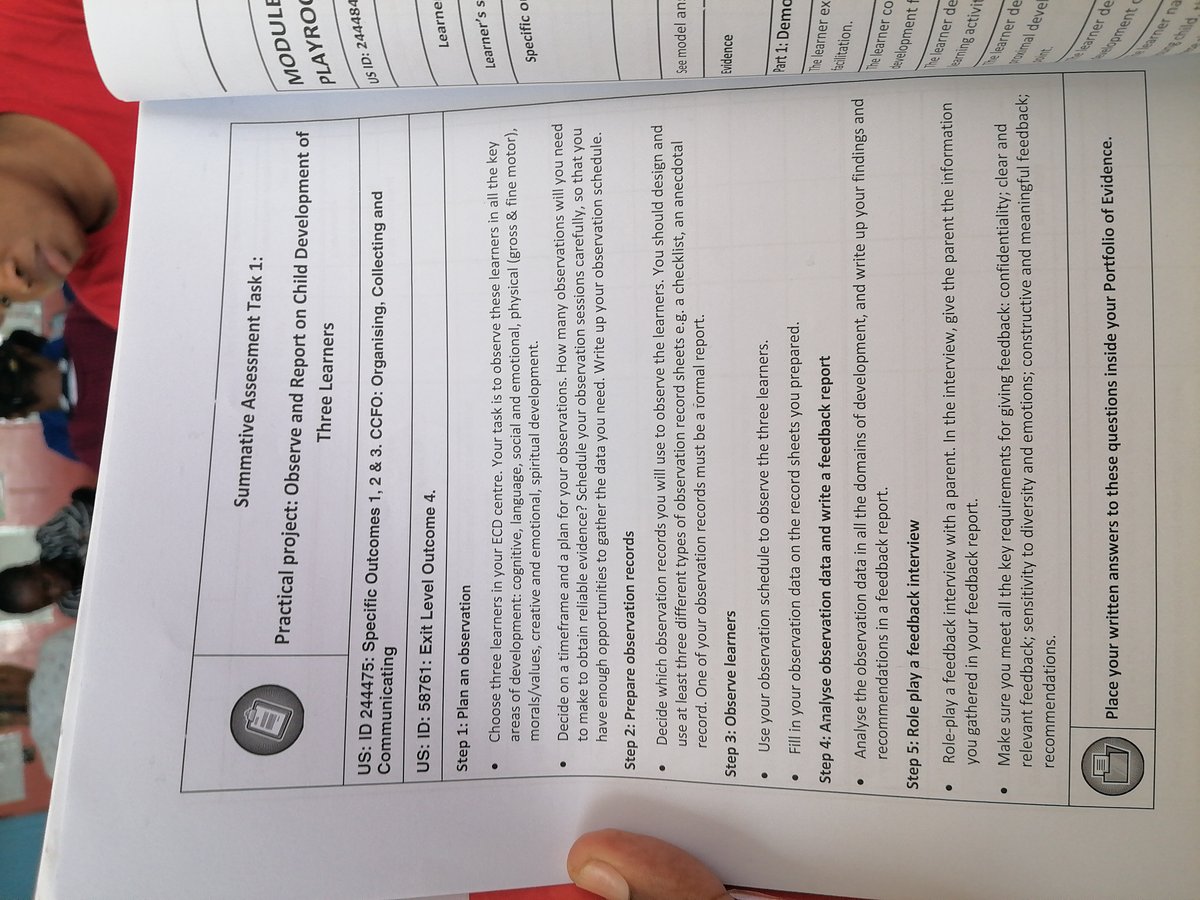 Summative Assessment Task 1: Practical project: Observe and Report on Chi..